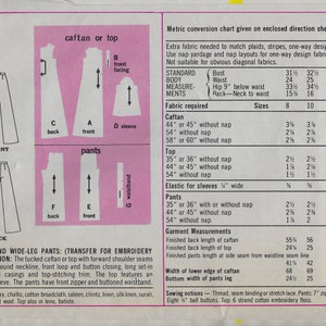 Caftan, Top & Bell Bottom Pants -simplicity 6927 - Uncut Pattern - Etsy