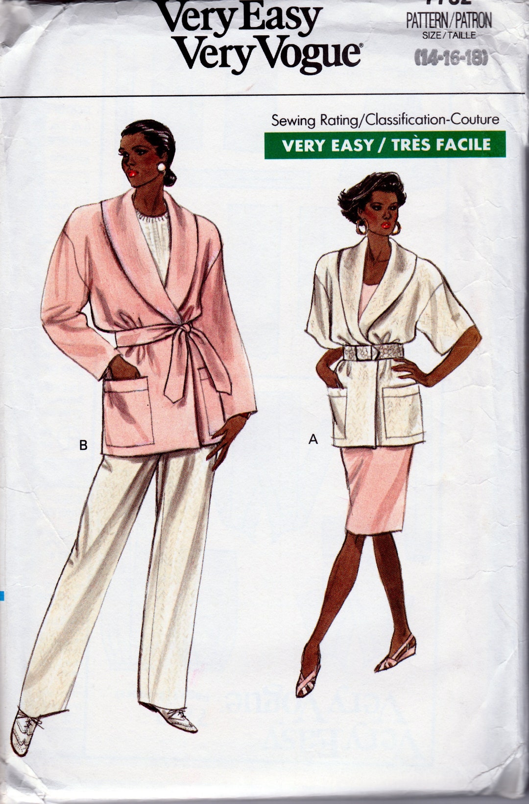 Jacket, Skirt, Pants & Belt - Vogue 7732 - Uncut Pattern - Etsy