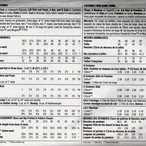 Designer Coat, Pants, Vest & Hat - Simplicity 4962 - Uncut Pattern - Etsy