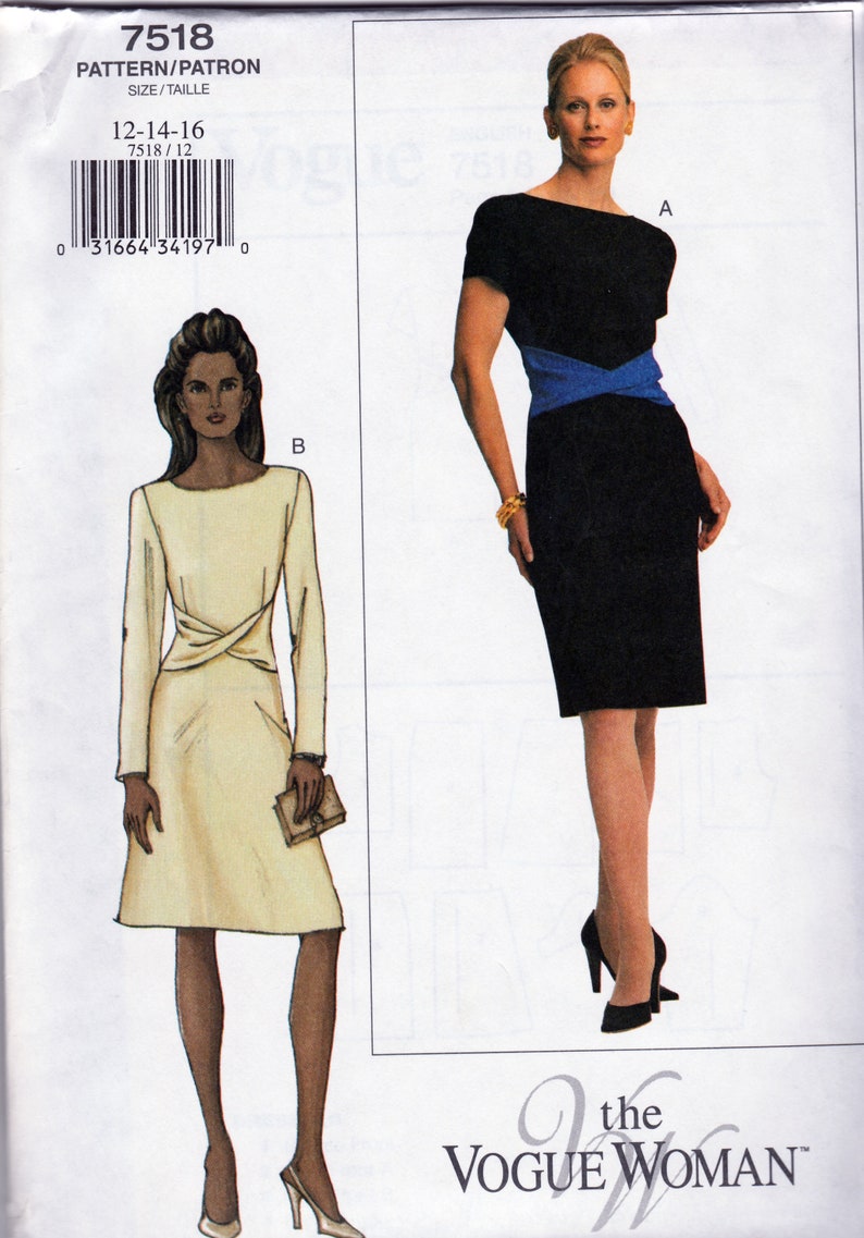 Vogue 7518 Dress Sewing Pattern - Etsy