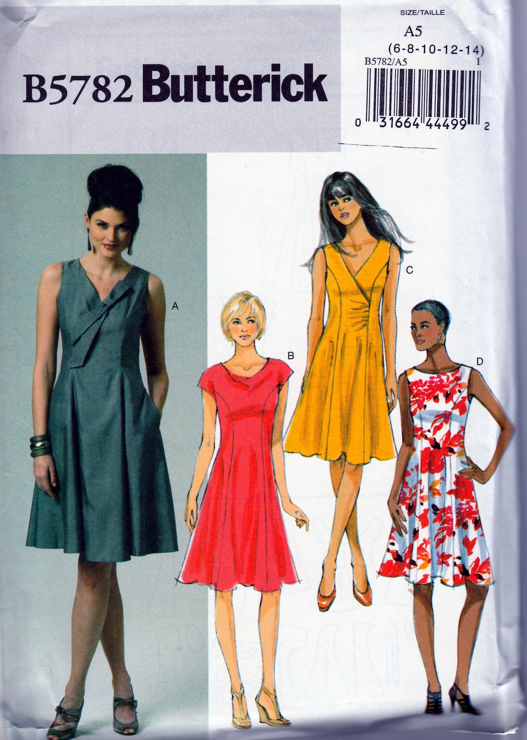 Sleeveless Summer Dress - Butterick 5782 - Uncut Pattern - Etsy