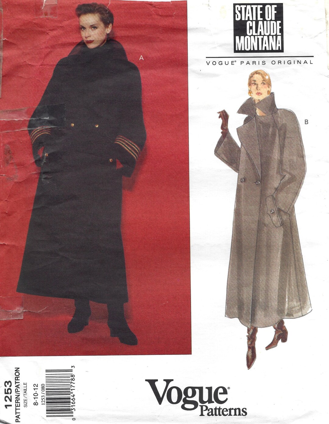 Coat by Claude Montana - Vogue 1253 - Uncut Sewing Pattern - Etsy