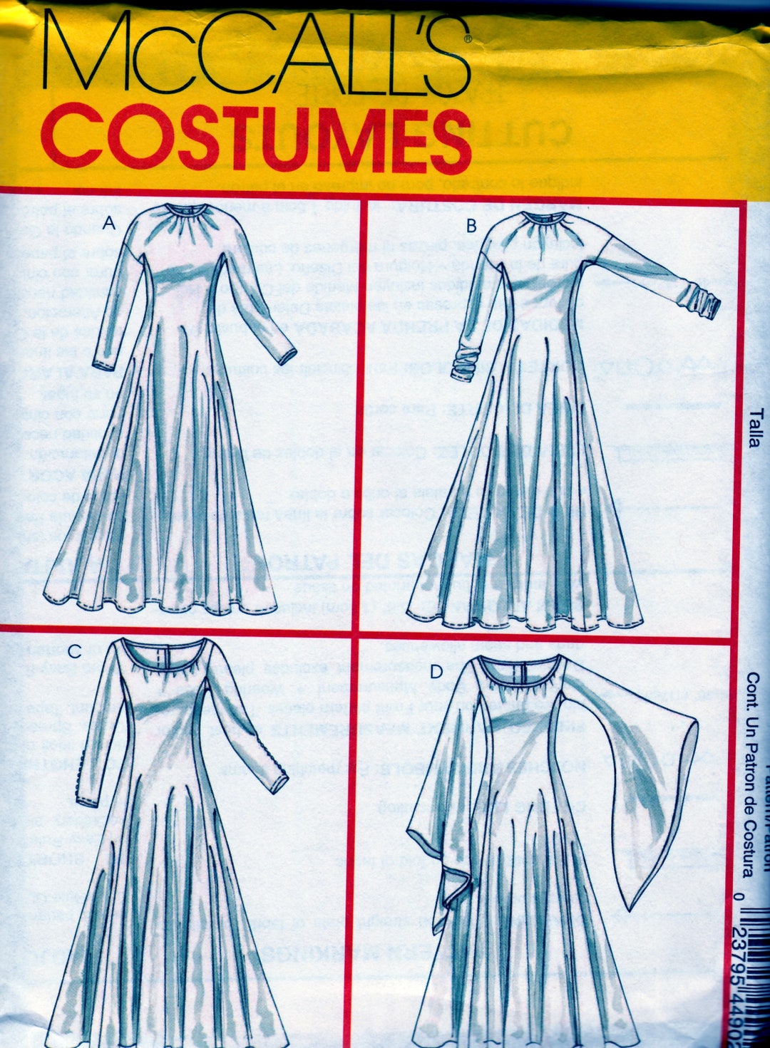 Renaissance Costume - Mccall's 4490 - Uncut Pattern - Etsy