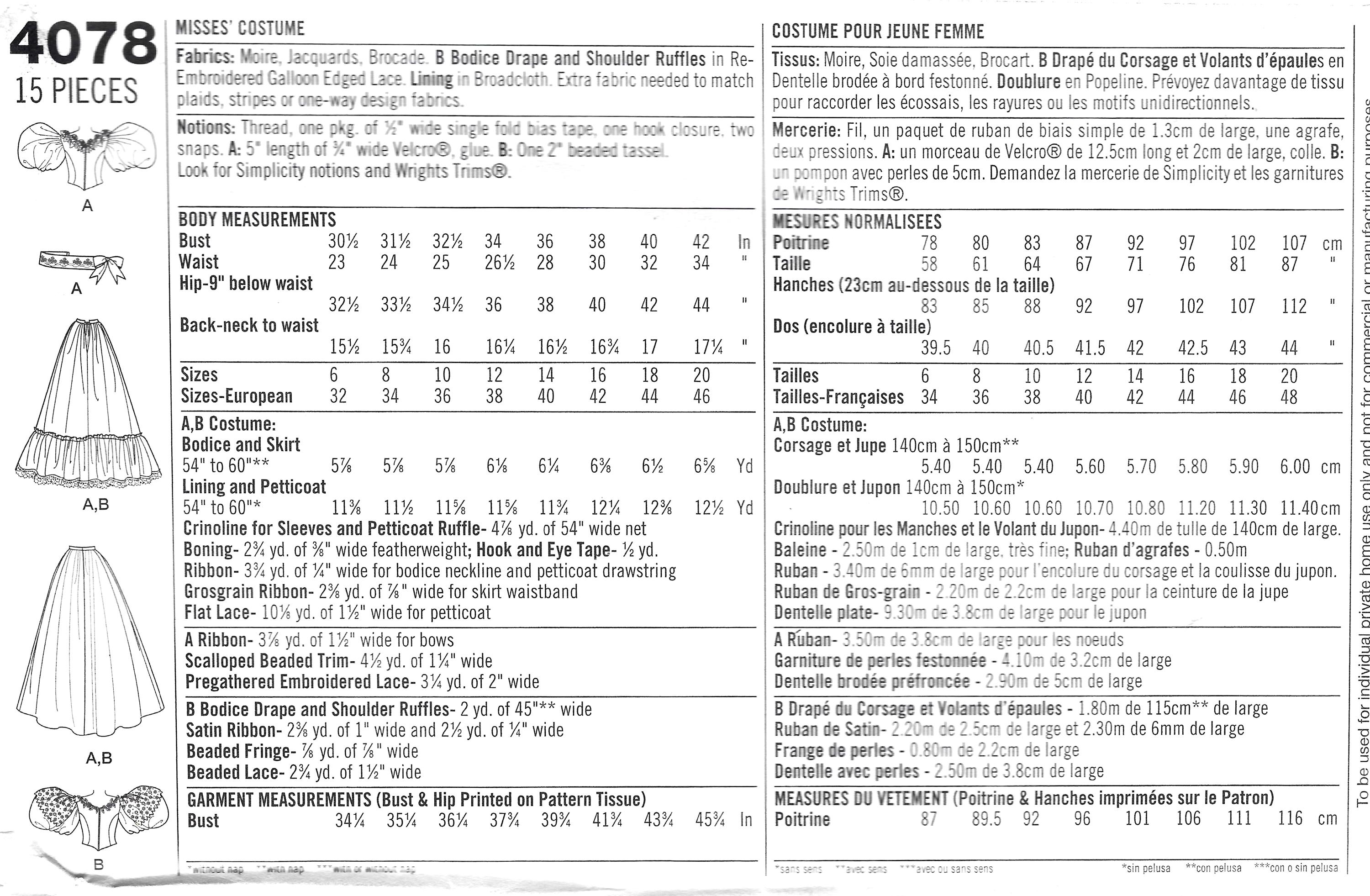 Designer Dress Circa 1895 by Andrea Schewe Simplicity 4078 Uncut Sewing ...