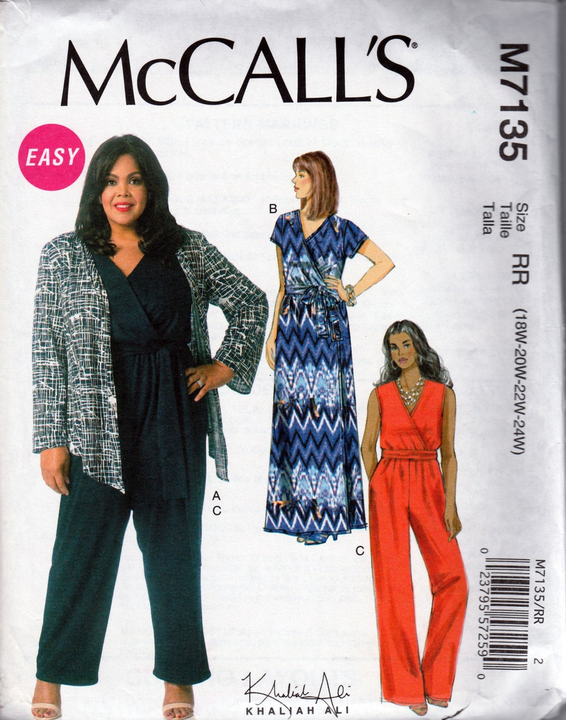Shrug, Dress, Jumpsuit & Belt by Khaliah Ali - Mccall's 7135 - Uncut ...