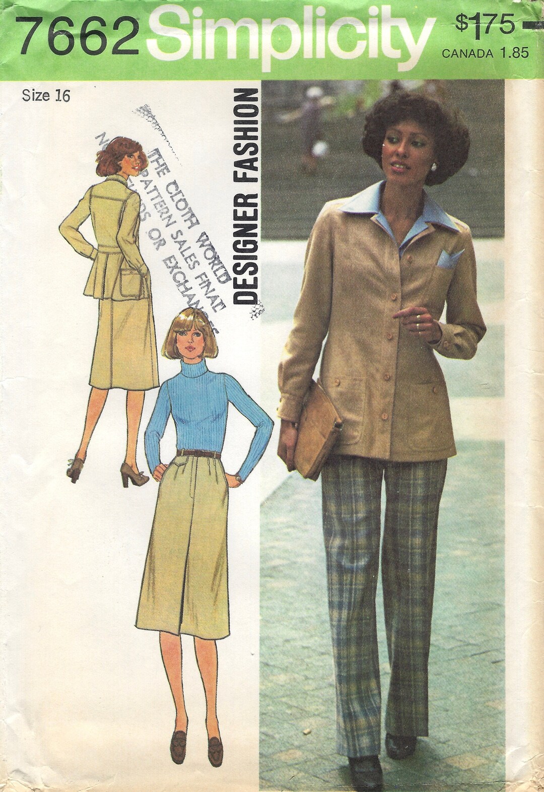 Jacket, Skirt & Bell Bottom Pants - Simplicity 7662 - Uncut Sewing ...