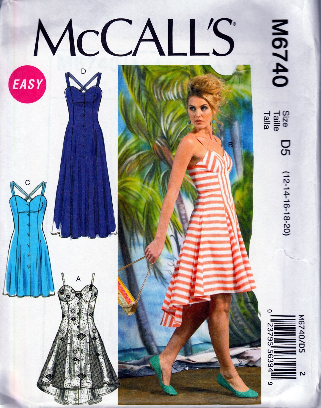 Dress With Lined Bra - Mccall's 6740 - Uncut Pattern - Etsy