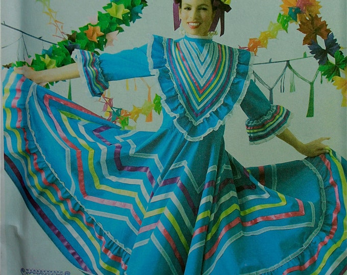 Mexican Dance Dress by Zarela Simplicity Pattern 3858 Uncut - Etsy