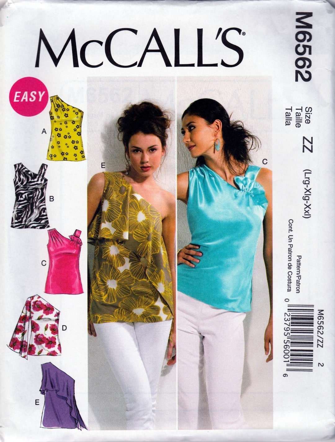 Mccall's 6562 Lined Top Set Sewing Pattern - Etsy