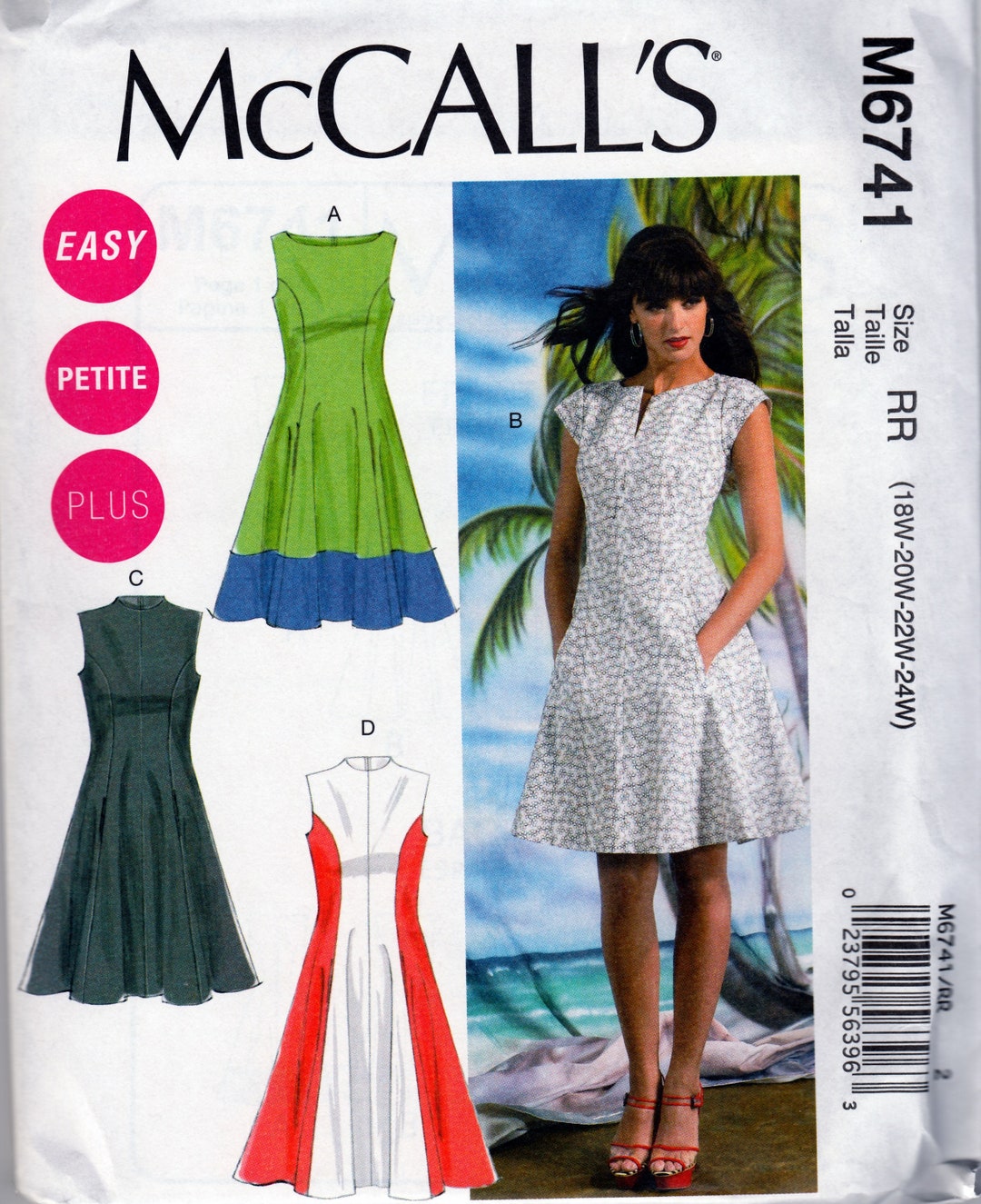 Mccall's 6741 Dress Sewing Pattern - Etsy