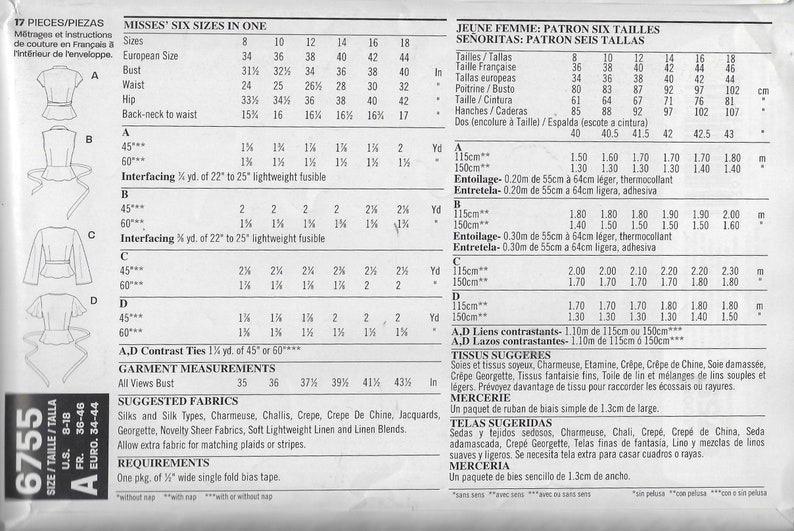 Wrap Tops - New Look 6755 - Uncut Sewing Pattern - Etsy