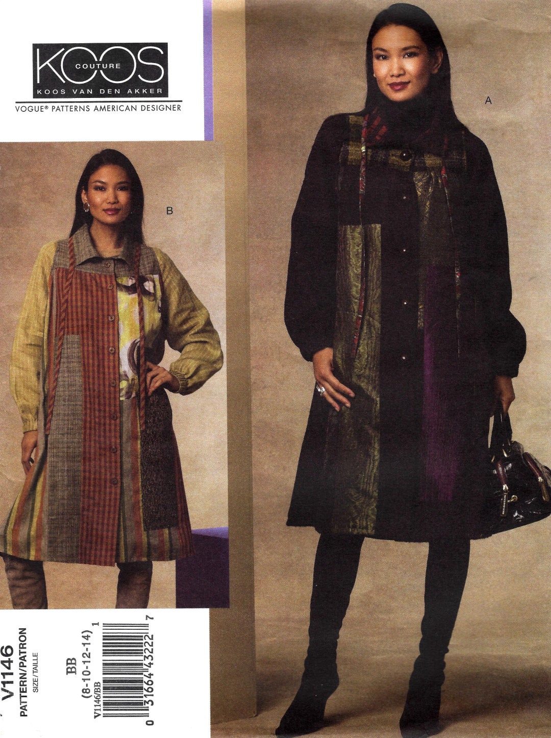 Designer Coat by Koos Van Den Akker - Vogue 1146- Uncut Pattern - Etsy