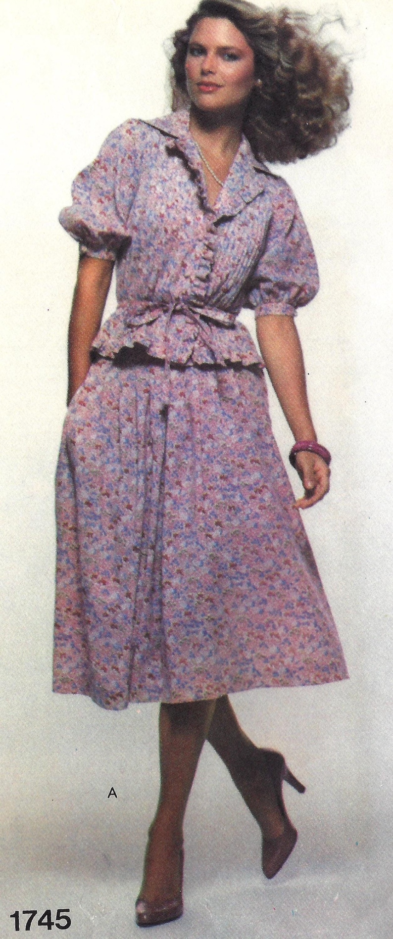 Vogue 1745 Ruffled Top & Skirt Sewing Pattern by Albert Nipon - Etsy