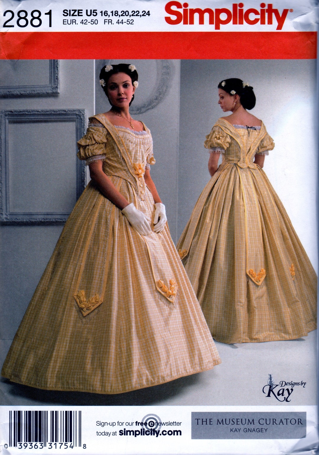 Kay Gnagey Southern Belle Costume Simplicity 2881 Sewing Pattern - Etsy