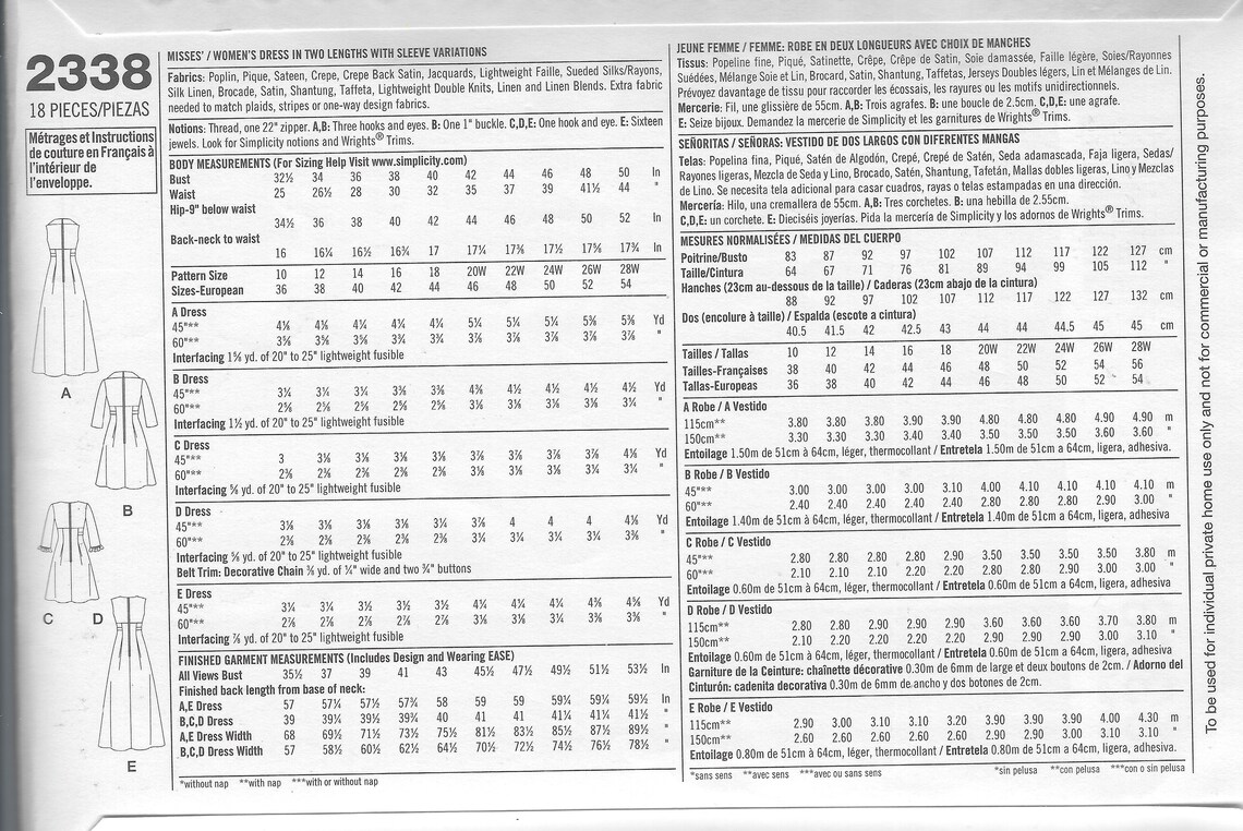 Day or Evening Dresses Simplicity 2338 Uncut Pattern - Etsy