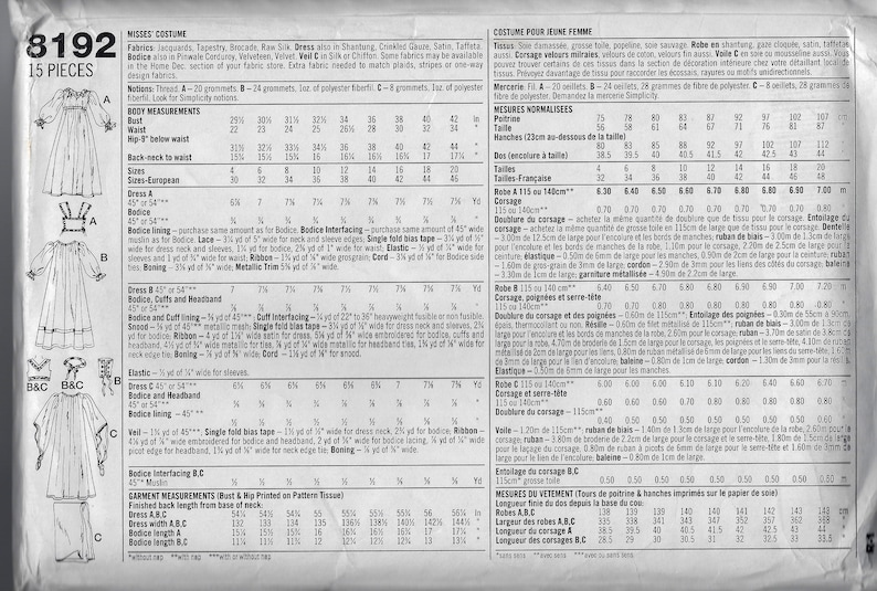 Renaissance Costume by Andrea Schewe - Simplicity 8192 -uncut Pattern ...