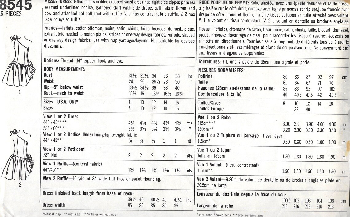 One Shoulder Dress by Belle France - Simplicity 8545 - Uncut Sewing ...