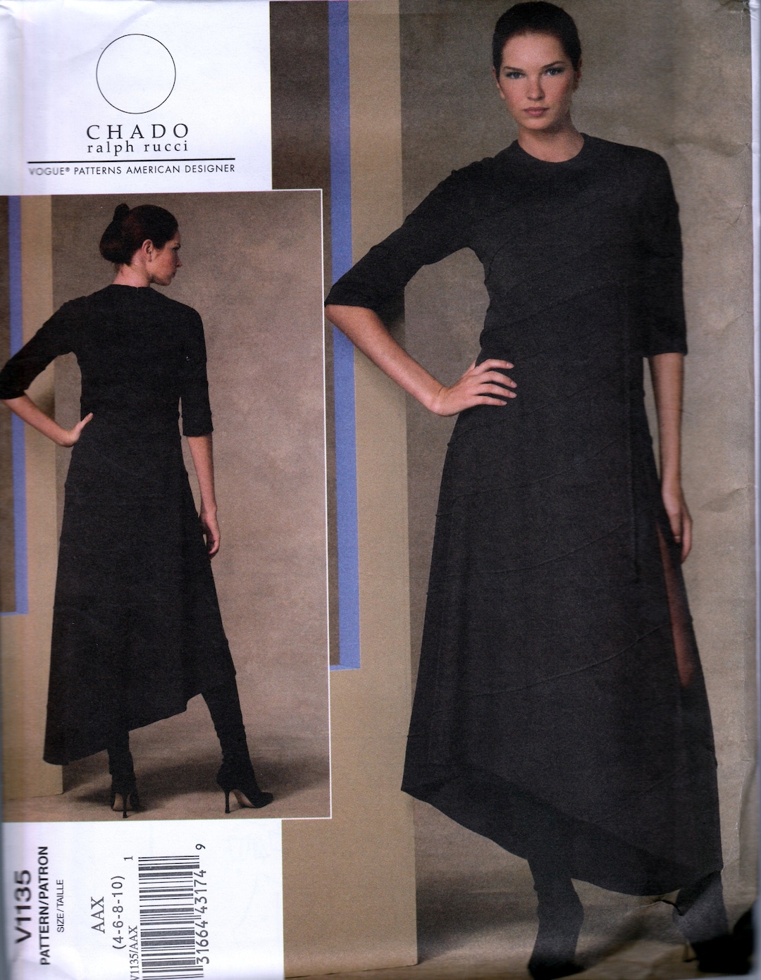 Dress by Chado Ralph Rucci vogue 1135 Uncut Sewing Pattern - Etsy