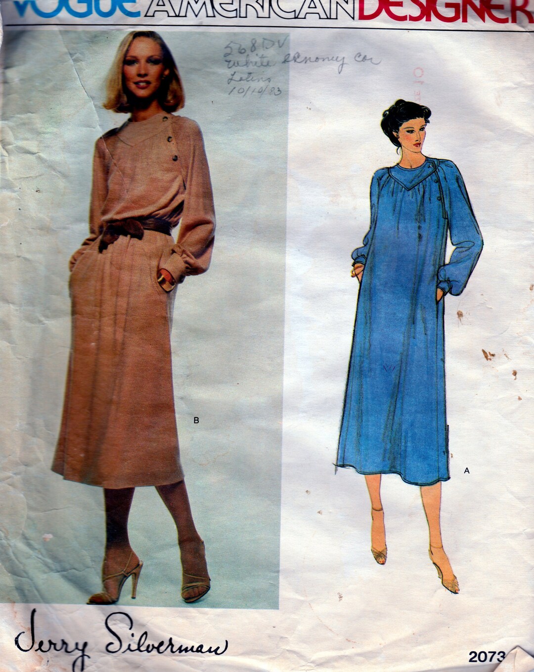 Vogue 2073 Dress Sewing Pattern by Jerry Silverman - Etsy
