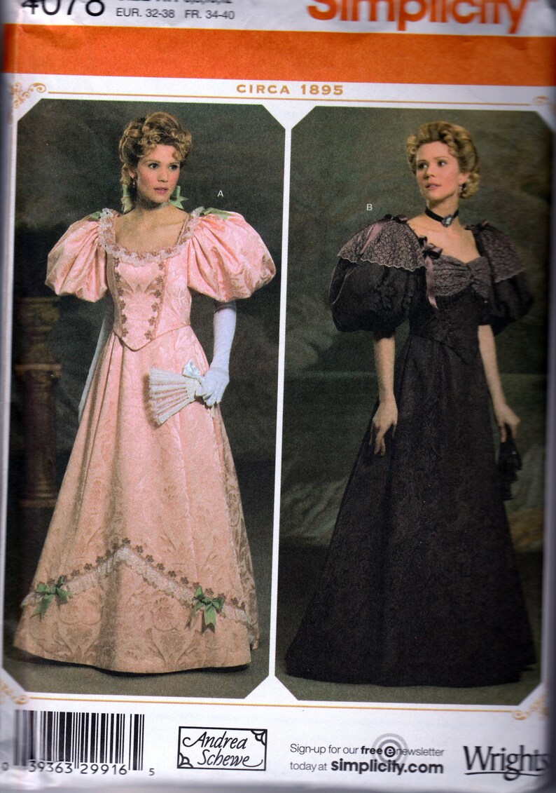 Designer Dress Circa 1895 by Andrea Schewe Simplicity Pattern 4078 ...