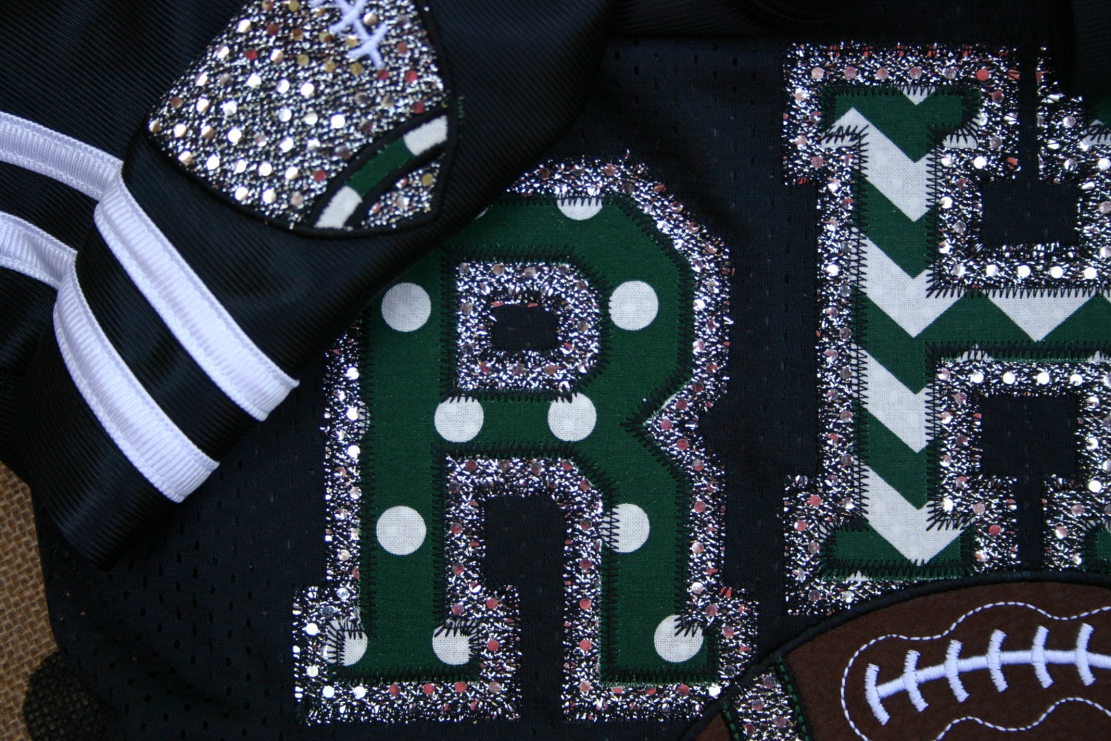 Fan Shirt: Monogrammed Applique Personalized Football - Etsy