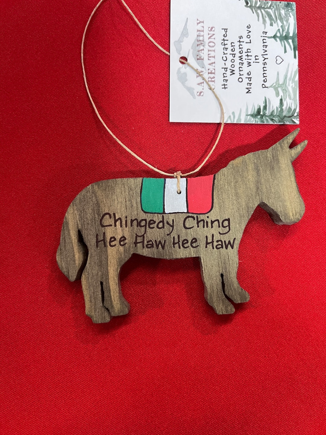 Hand-crafted Wooden Dominick the Donkey Italian Christmas Ornament ...
