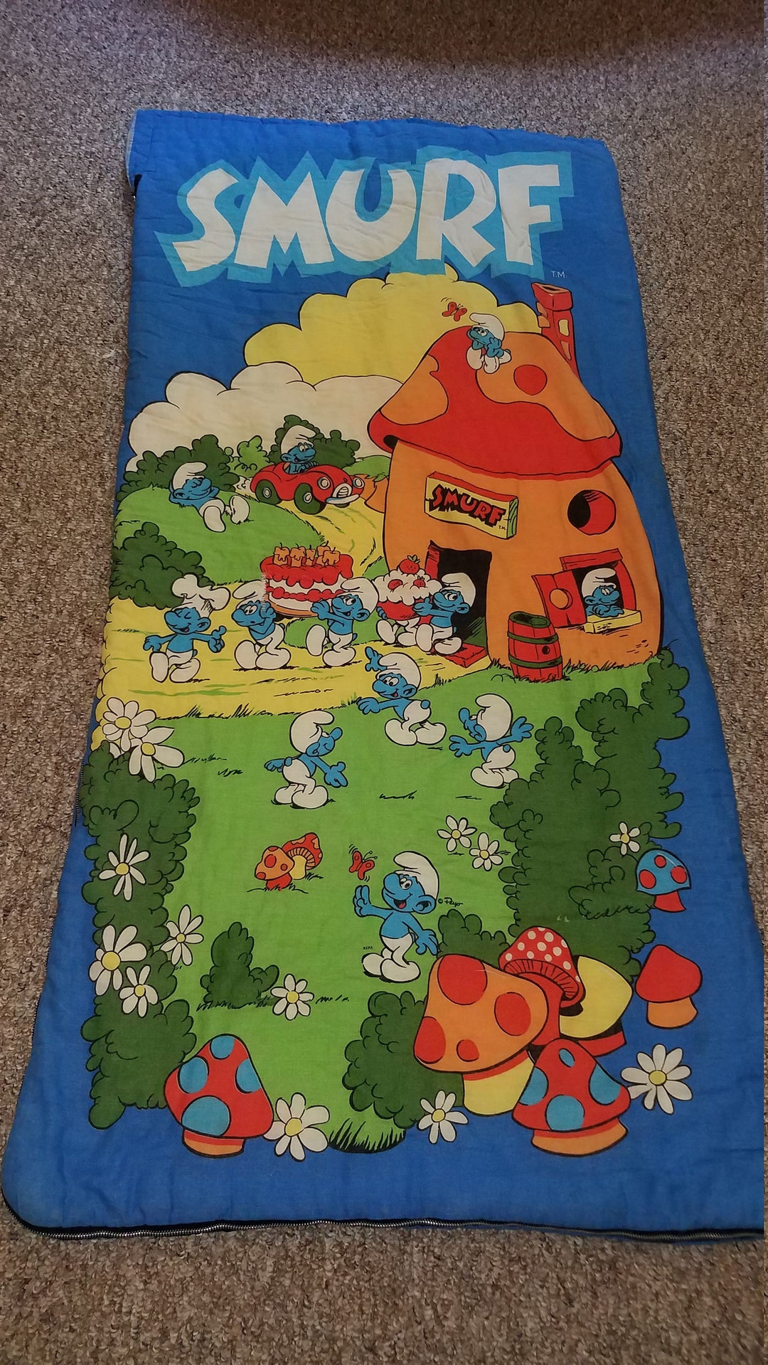 Smurfs Sleeping Bag - Etsy