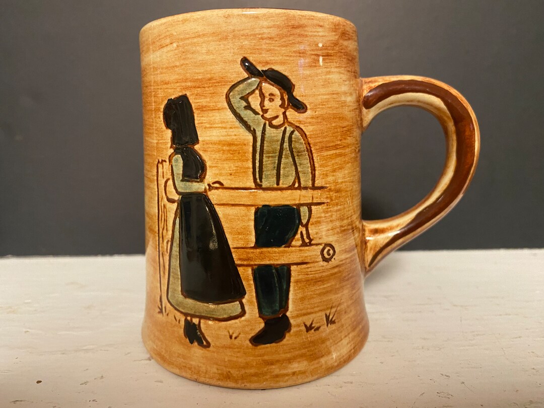 Pennsburg Pottery Amish Folkware Mug - Etsy