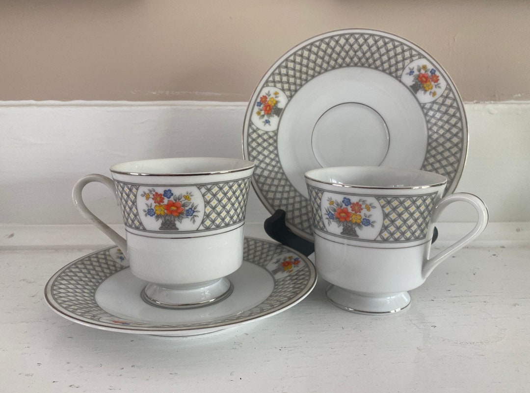 Vintage Mikasa Yardley L6004 Floral Tea Cup and Saucer Set of 2 Made in ...