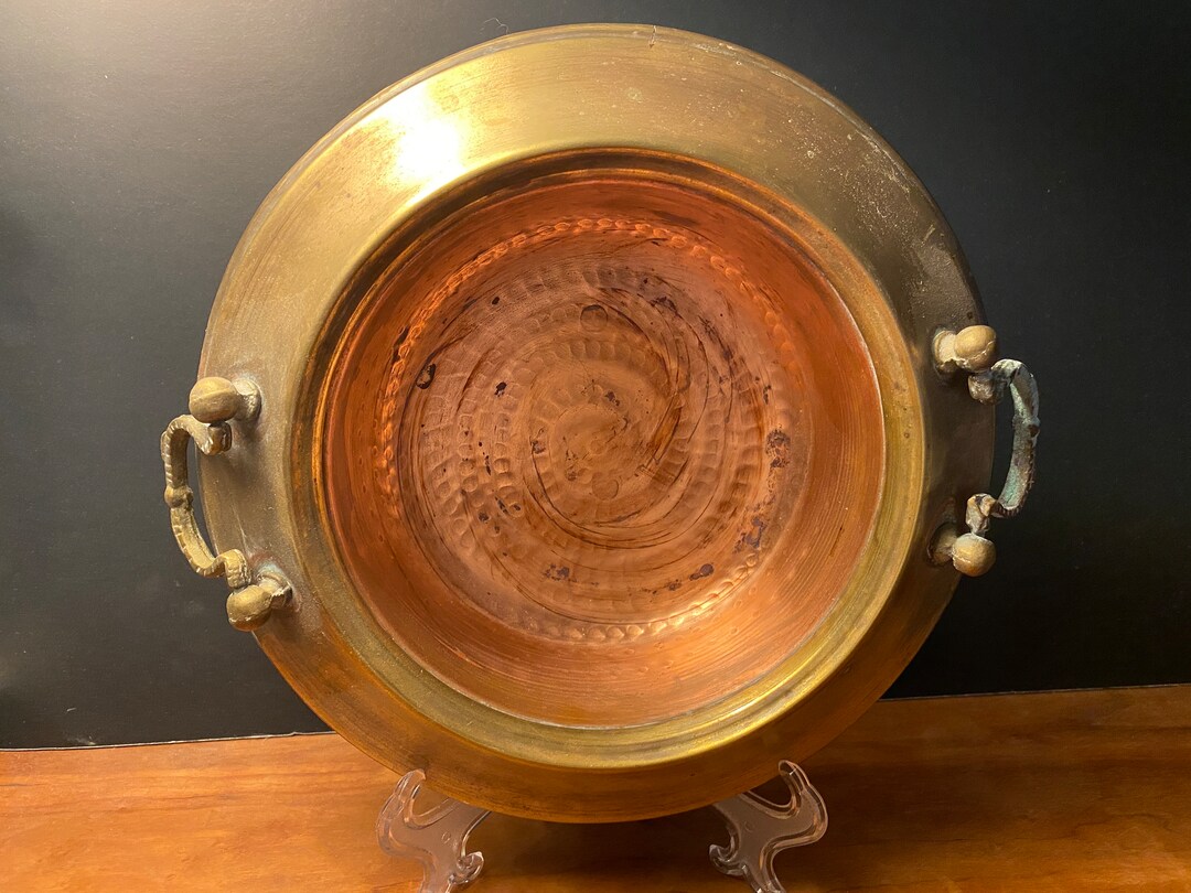 Brass and Hammered Copper Brazier Burn Pot or Planter 11” Wide. - Etsy