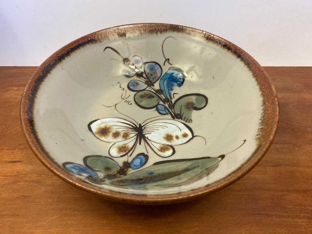 Ken Edwards Signed Stoneware Pottery Bowl 6.5butterfly - Etsy
