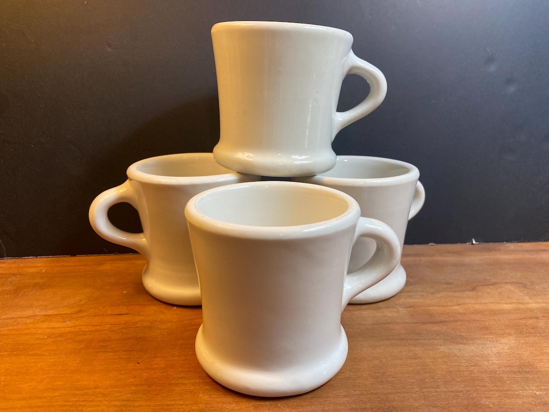 Hall Ironstone Restaurantware Coffee Mugs Set of 4 Stamped HALL Vintage ...