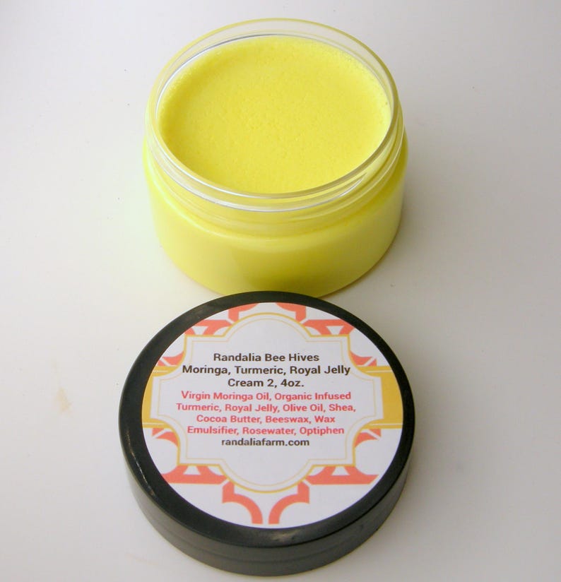 Moringa Oil, Turmeric, Royal Jelly Cream, 2oz, Randalia Bee Hives - Etsy