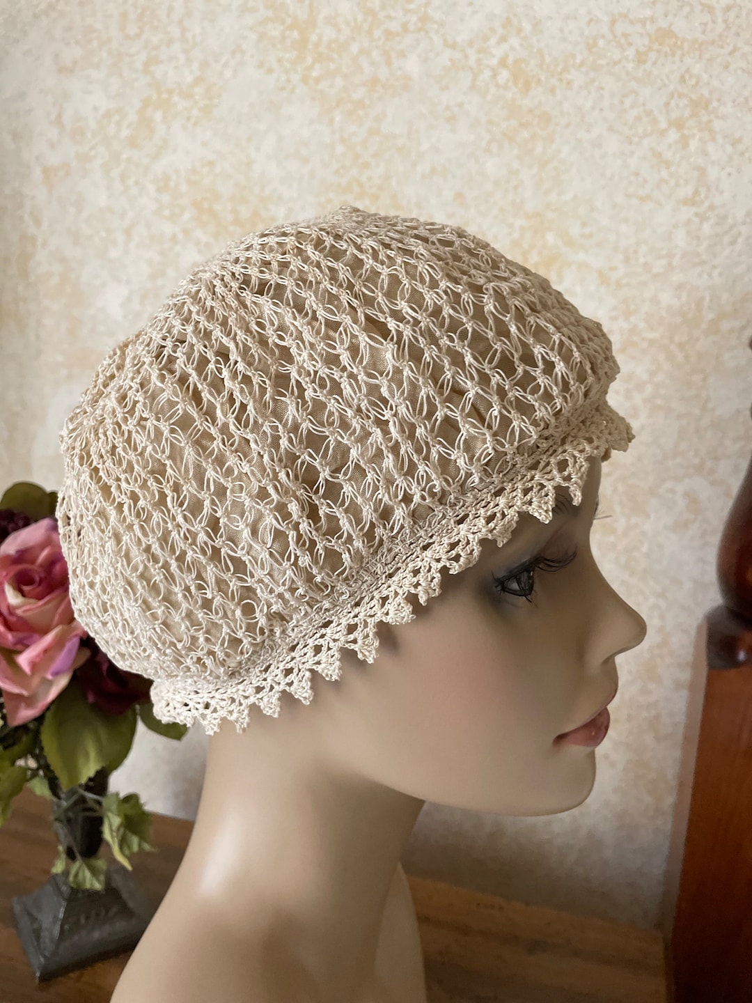 Vintage Crocheted Night Cap, Victorian Style Cloche or Beret 1930's - Etsy