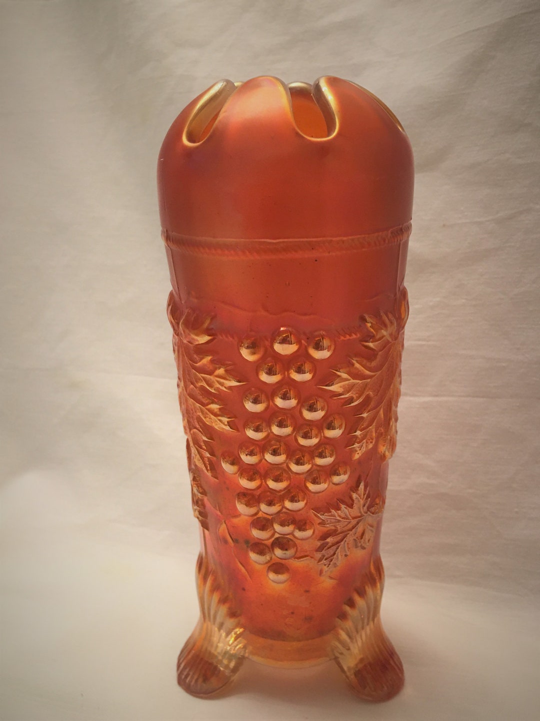 Northwood Marigold Carnival Glass Hat Pin Holder, Marked Northwood - Etsy