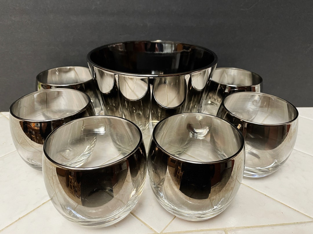 Vintage Queens Lusterware, Ice Bucket and 6 Roly Polys Barware - Etsy