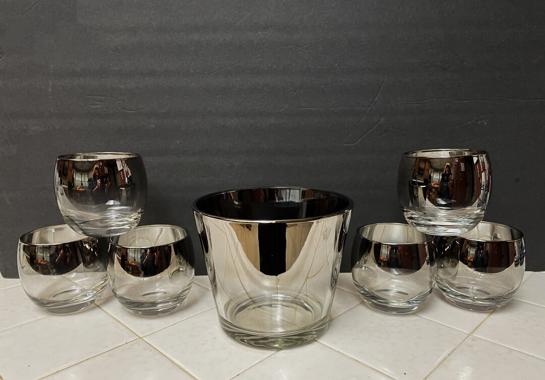 Vintage Queens Lusterware, Ice Bucket and 6 Roly Polys Barware - Etsy