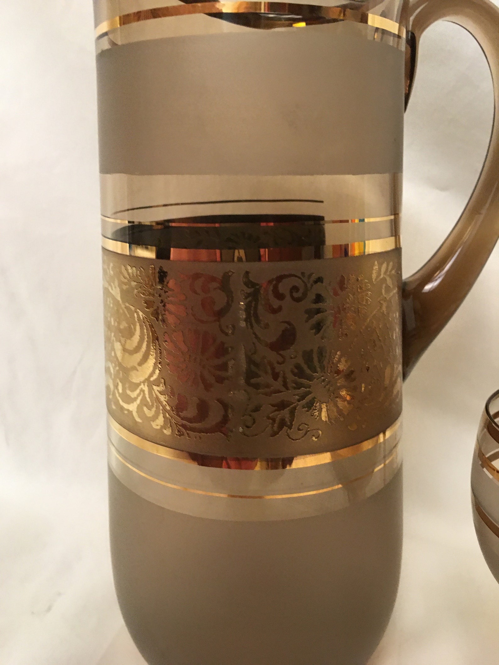 Mid Century Bohemia Czech Crystal Cocktail Bar Set. Pitcher - Etsy