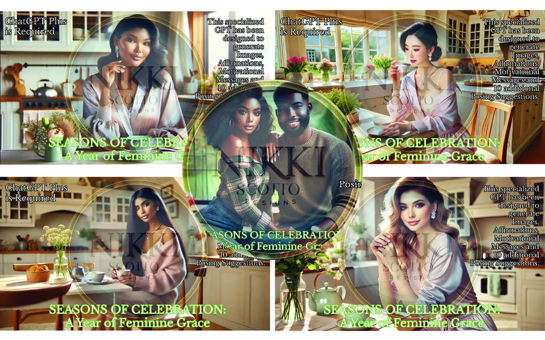 SEASONS of CELEBRATION, GPT: Customizable Feminine Digital Art and ...