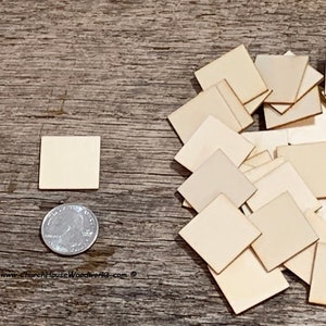 50 Blank 1 Inch Wooden Craft Squares, DIY Craft Supplies One Inch Wood ...