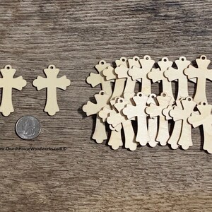 25 Qty 2 Inch CROSSES Wooden TAG, DIY Craft Supplies Two Inch Earring ...