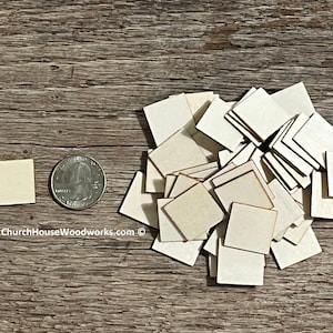 50 Blank 3/4 Inch Wooden Craft Squares, DIY Craft Supplies Wood Square ...