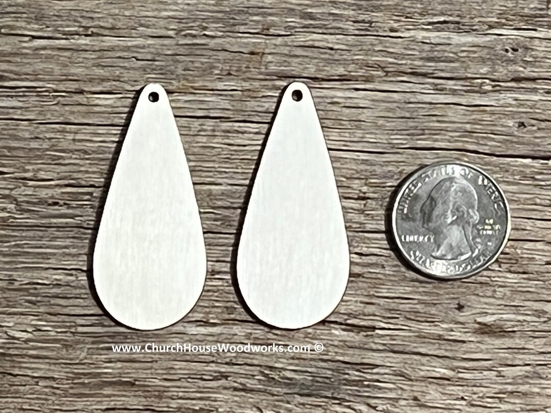 25 Qty 2 Inch Tear, Teardrop Wooden Craft Shapes, DIY Craft Supplies ...