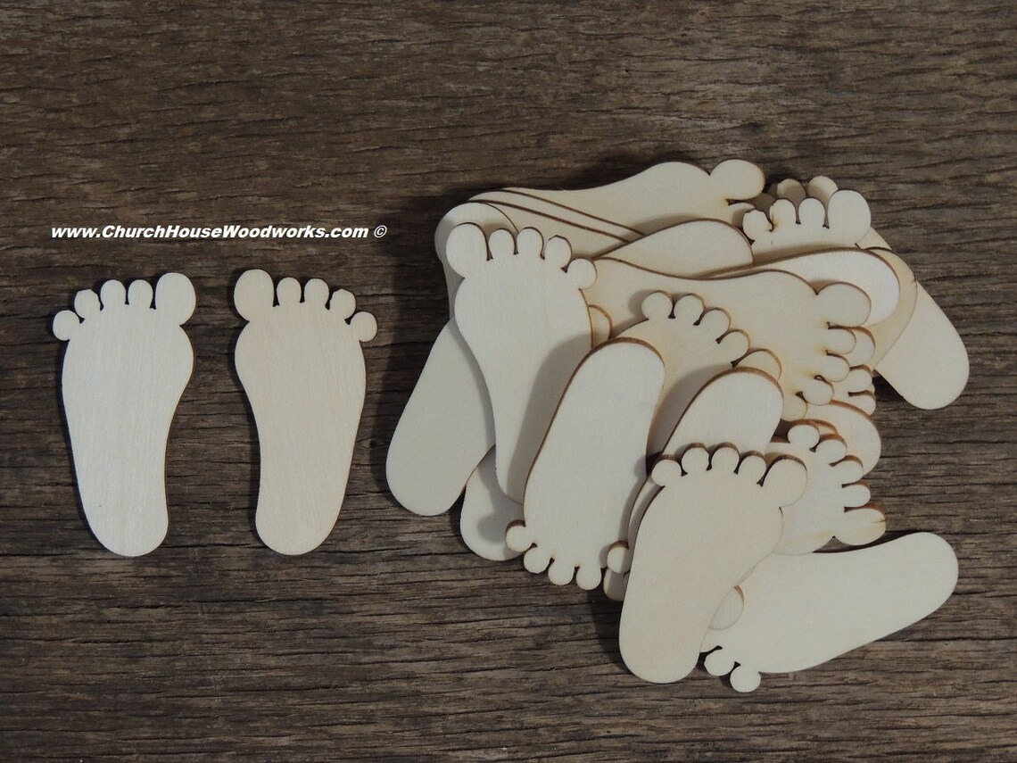 Baby Feet Wood Cutouts (25 Pcs) – Unfinished Birch Craft Supply - Etsy