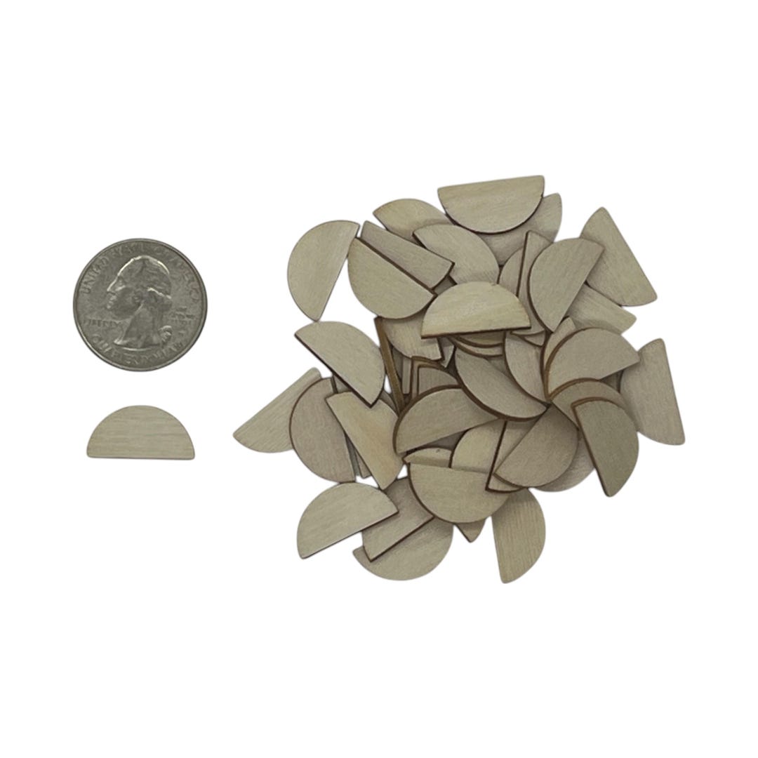 50 Qty Small 3/4" Laser-cut Wooden Half-circles – Craft Shapes for DIY ...