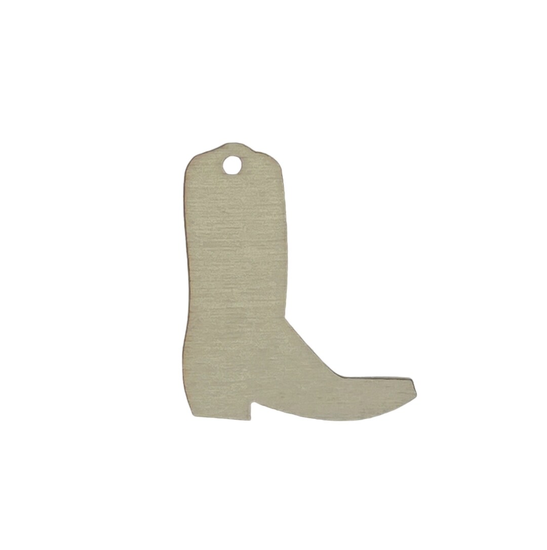25 Pcs 2" Wood Cowboy Boot Tags With Hole – Unfinished Birch Blanks ...