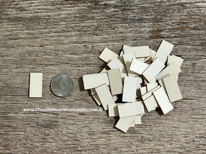 50 Pcs 1/2 Inch X 1 Inch Tiny Wood Rectangles – 0.5" X 1" Unfinished ...