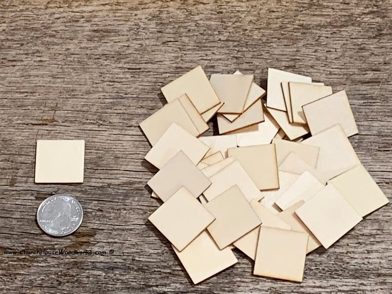 50 Blank 1 Inch Wooden Craft Squares DIY Craft Supplies One | Etsy