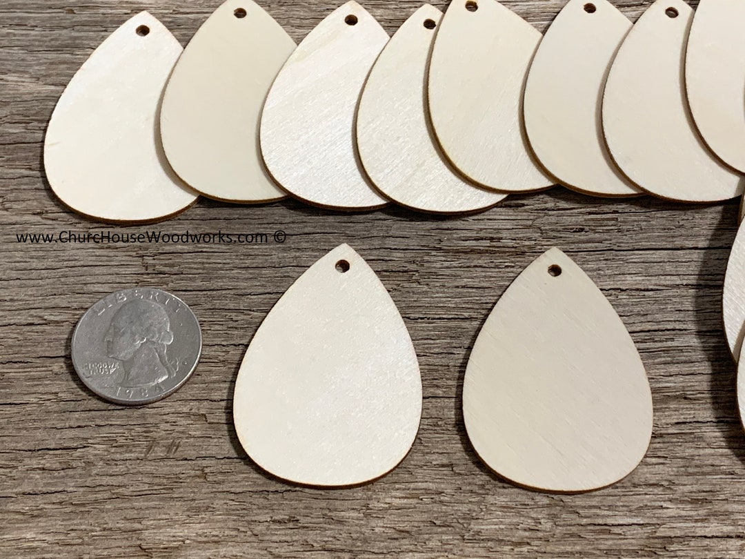 25 Birch Wood Teardrop Cutouts – 2" DIY Craft Blanks - Etsy