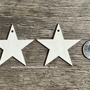 25 Qty 2 Inch Five Point Star Wooden Craft Shapes, DIY Craft Supplies ...